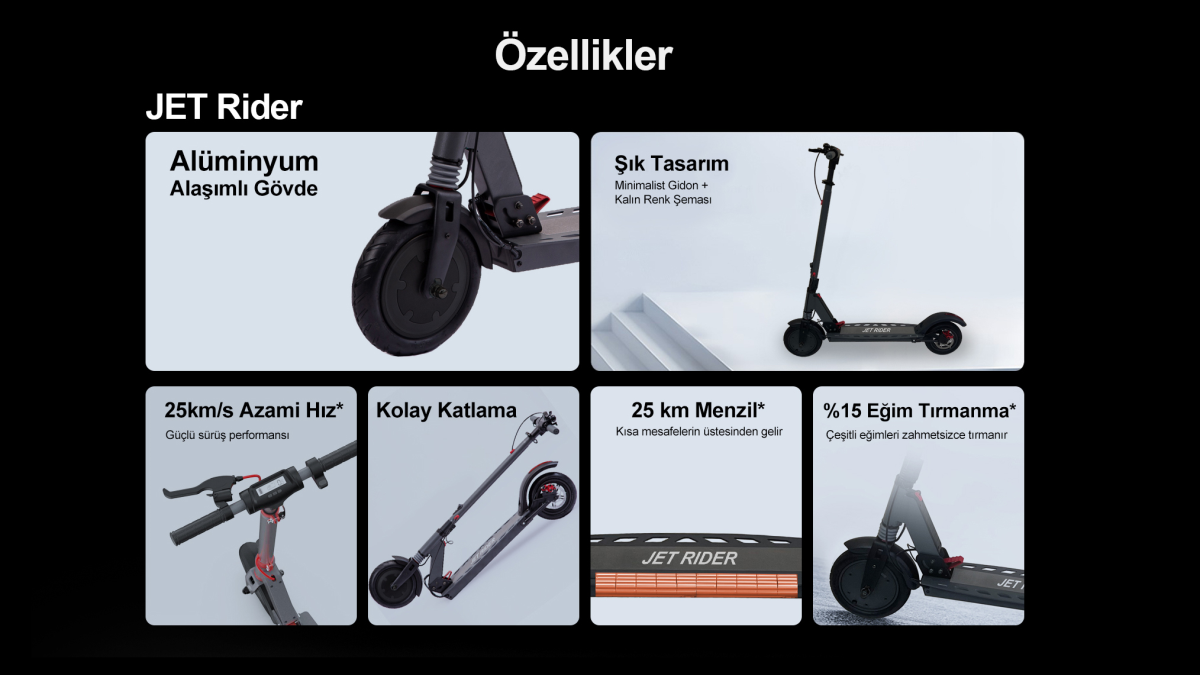Smartmi Jet Rider Power Elektrikli 350W Scooter SM16171 (Outlet)